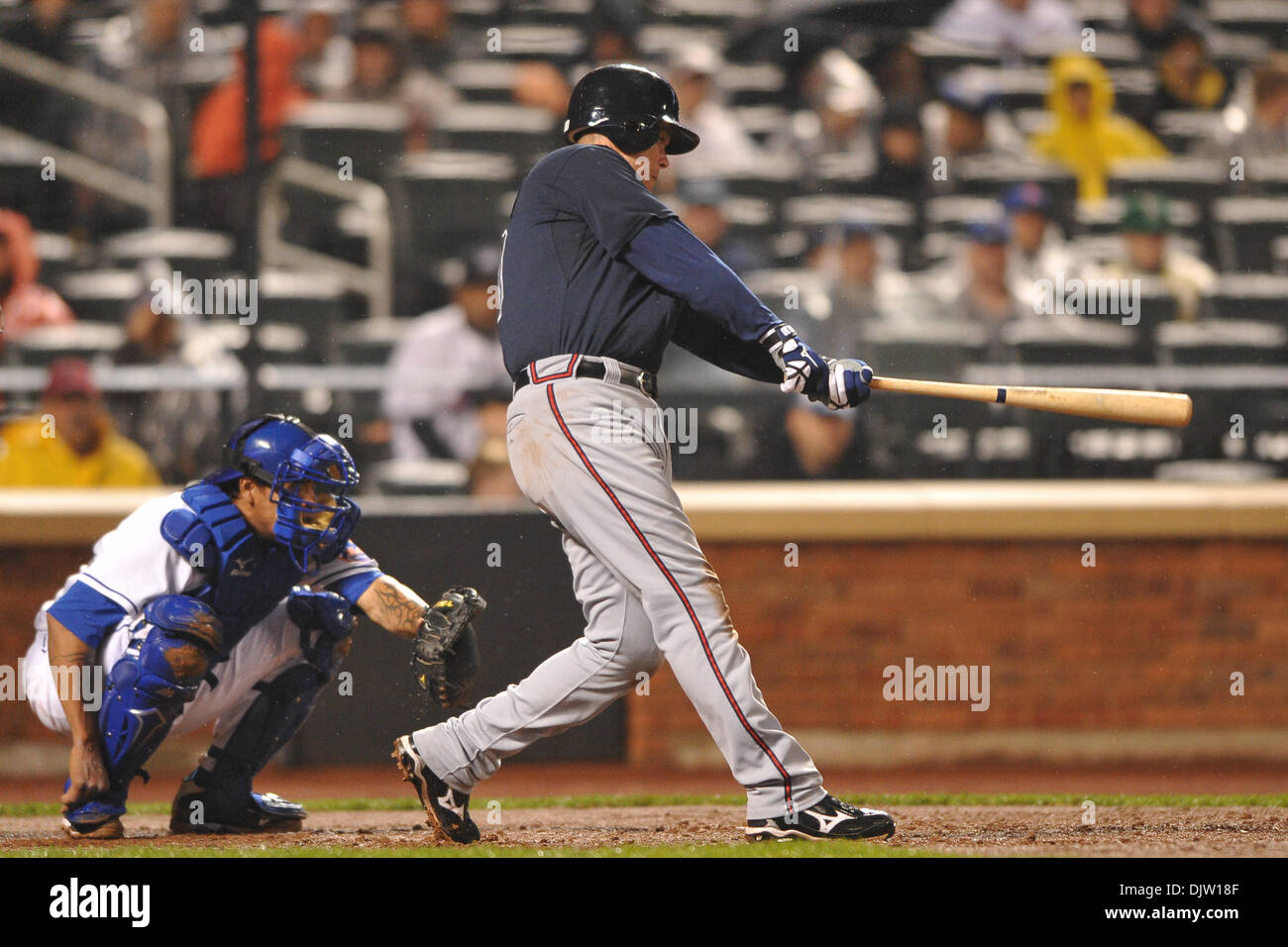 20 April, 2010: Atlanta Braves third baseman Chipper Jones (10) swings ...