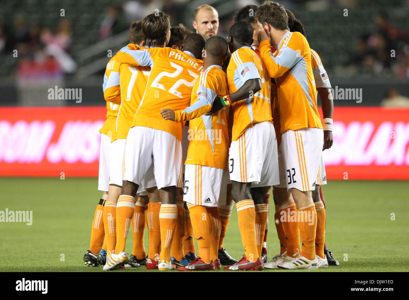 8 May 2010: Dynamo team before the second half of the Chivas USA vs the ...