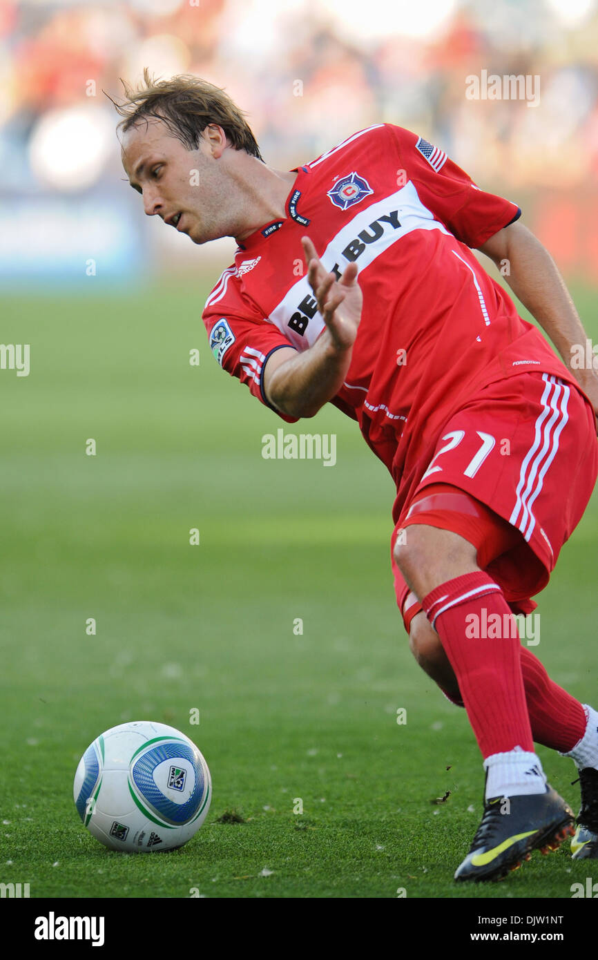 22 May2010: Chicago Fire midfielder Justin Mapp (21) makes a move ...