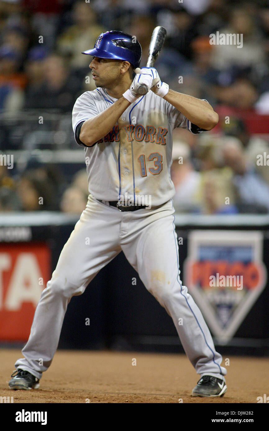 New York Mets Alex Cora at bat against San Diego Padres during game 1 ...