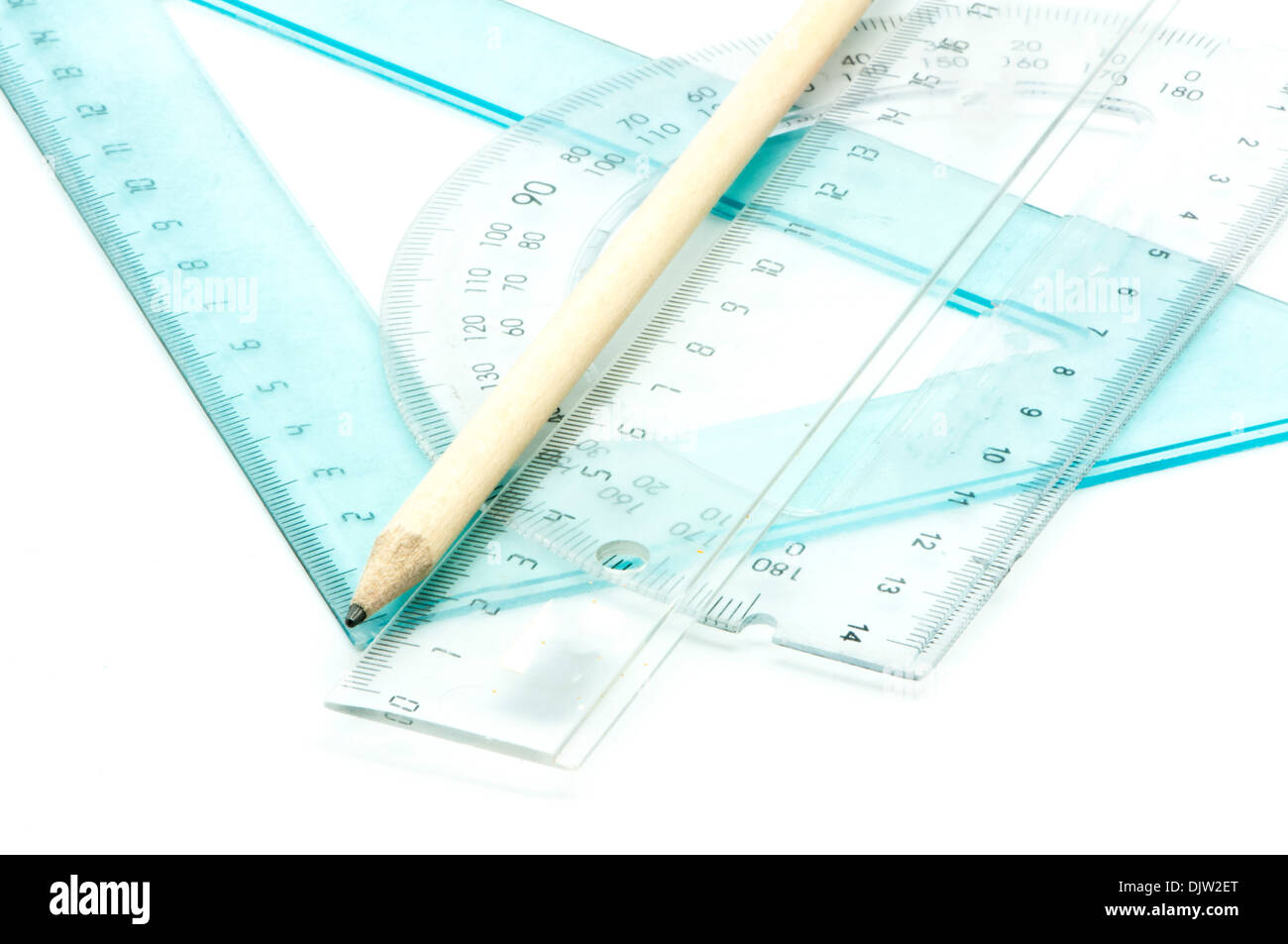 Architect tools on a white background Stock Photo - Alamy