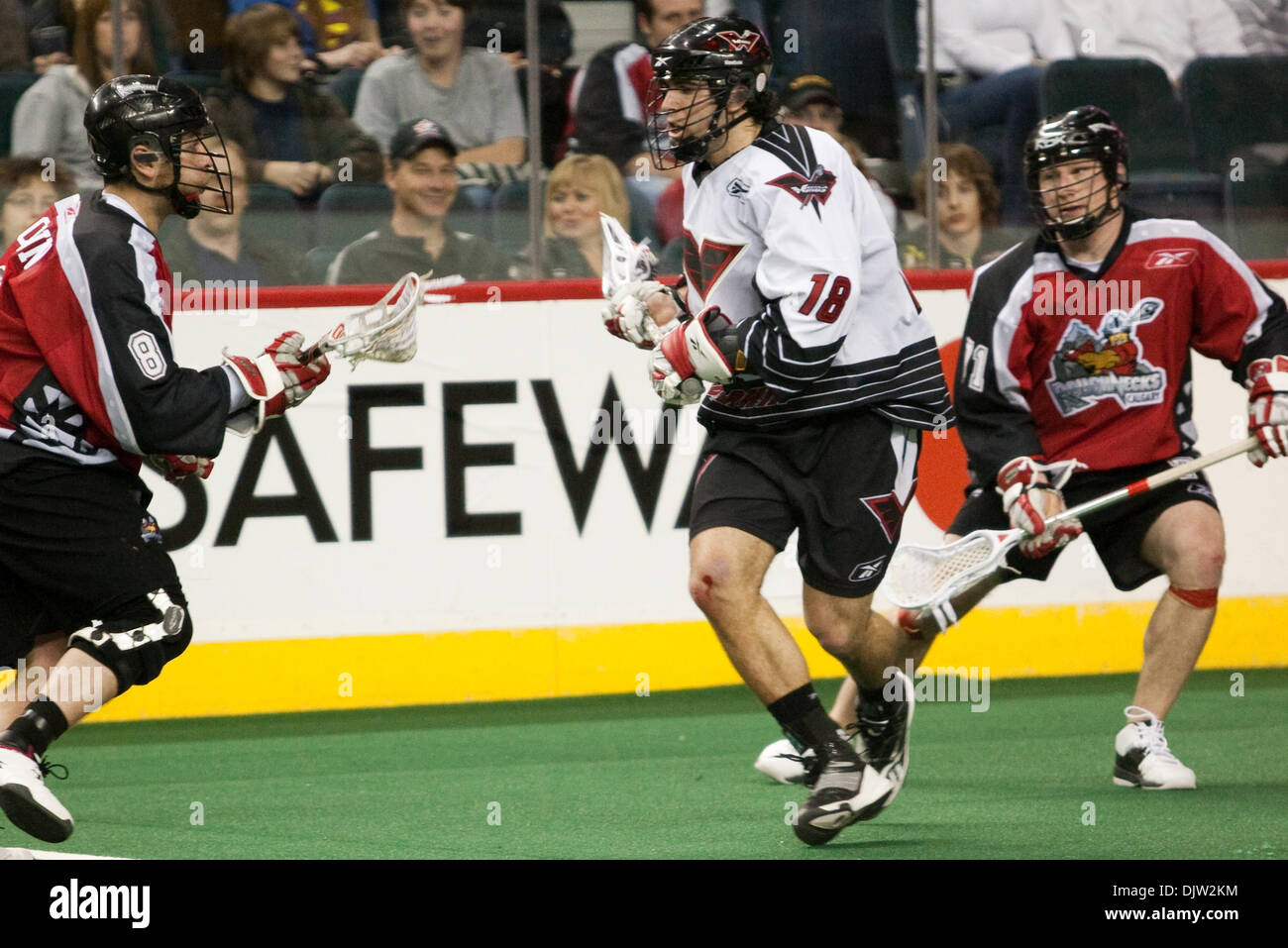 Philadelphia Wings transition Max Seibald (18) tries to get by Calgary ...