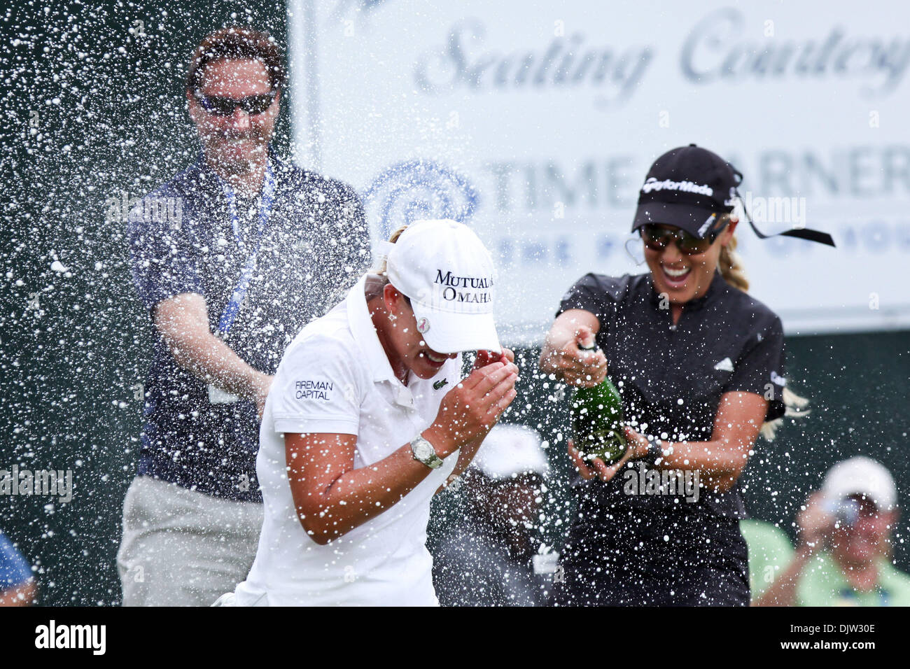 Cristie Kerr of USA (center) gets drench by Natalie Gulbis of USA ...
