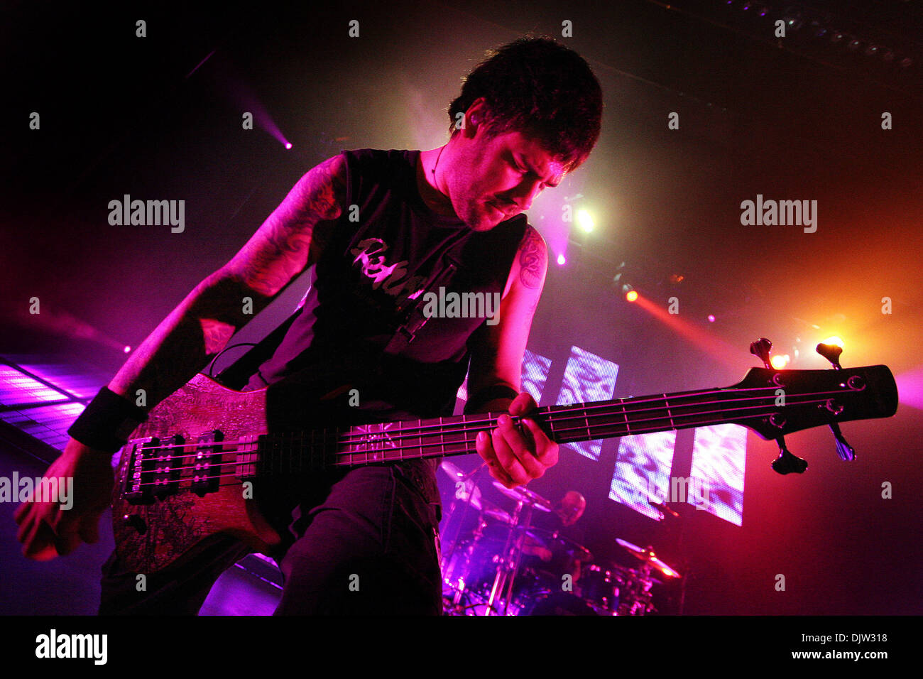 Killswitch Engage bassist Mike DÃ•Antonio performs with his band at the ...