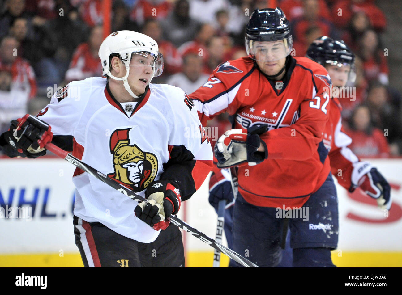 Washington D.C. Verizon Center. .Ottawa Senators center Peter Regin #43 ...