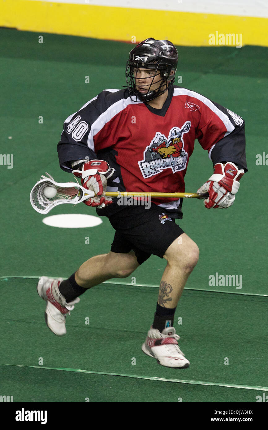 Calgary Roughnecks Transition Nolan Heavenor (40) during a game against ...