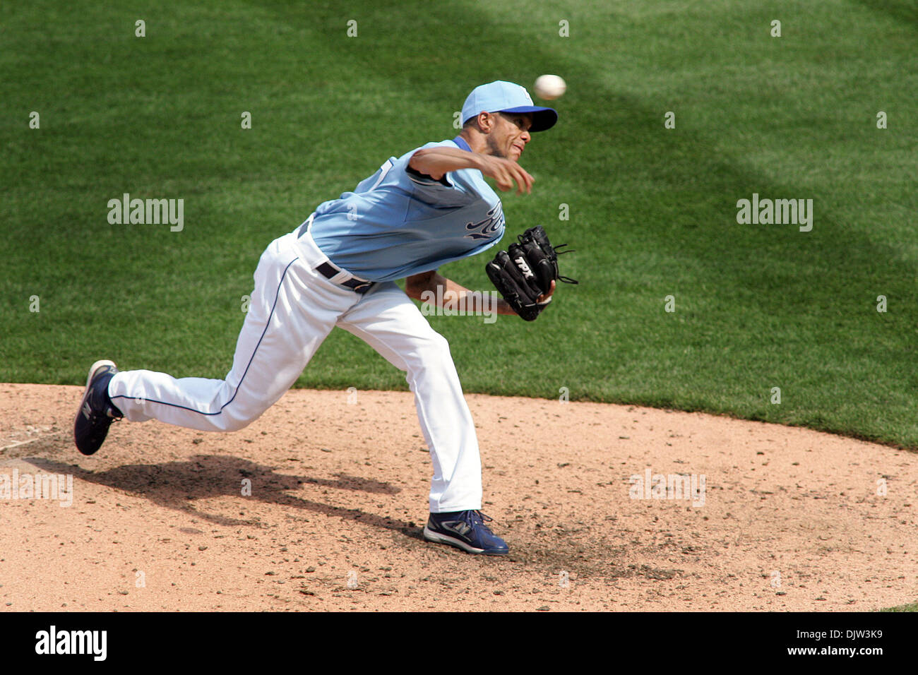 Kansas City Royals relief pitcher Juan Cruz (37) delivers during Sunday ...