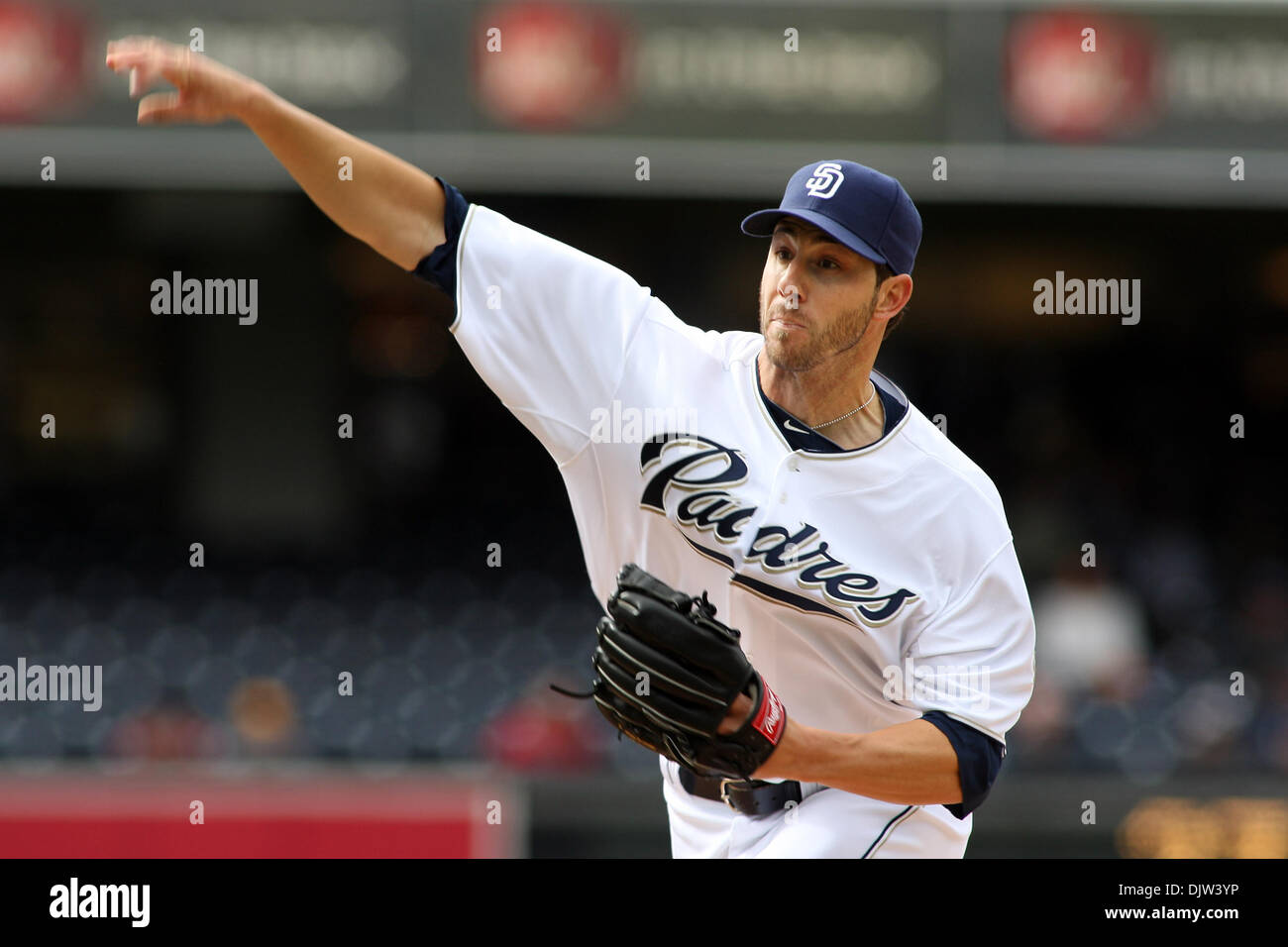 San Diego Padres starting pitcher Jon Garland took the mound against ...