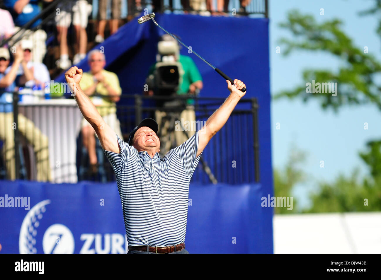 Jason Bohn reacts during the final round of the Zurich Classic. The ...