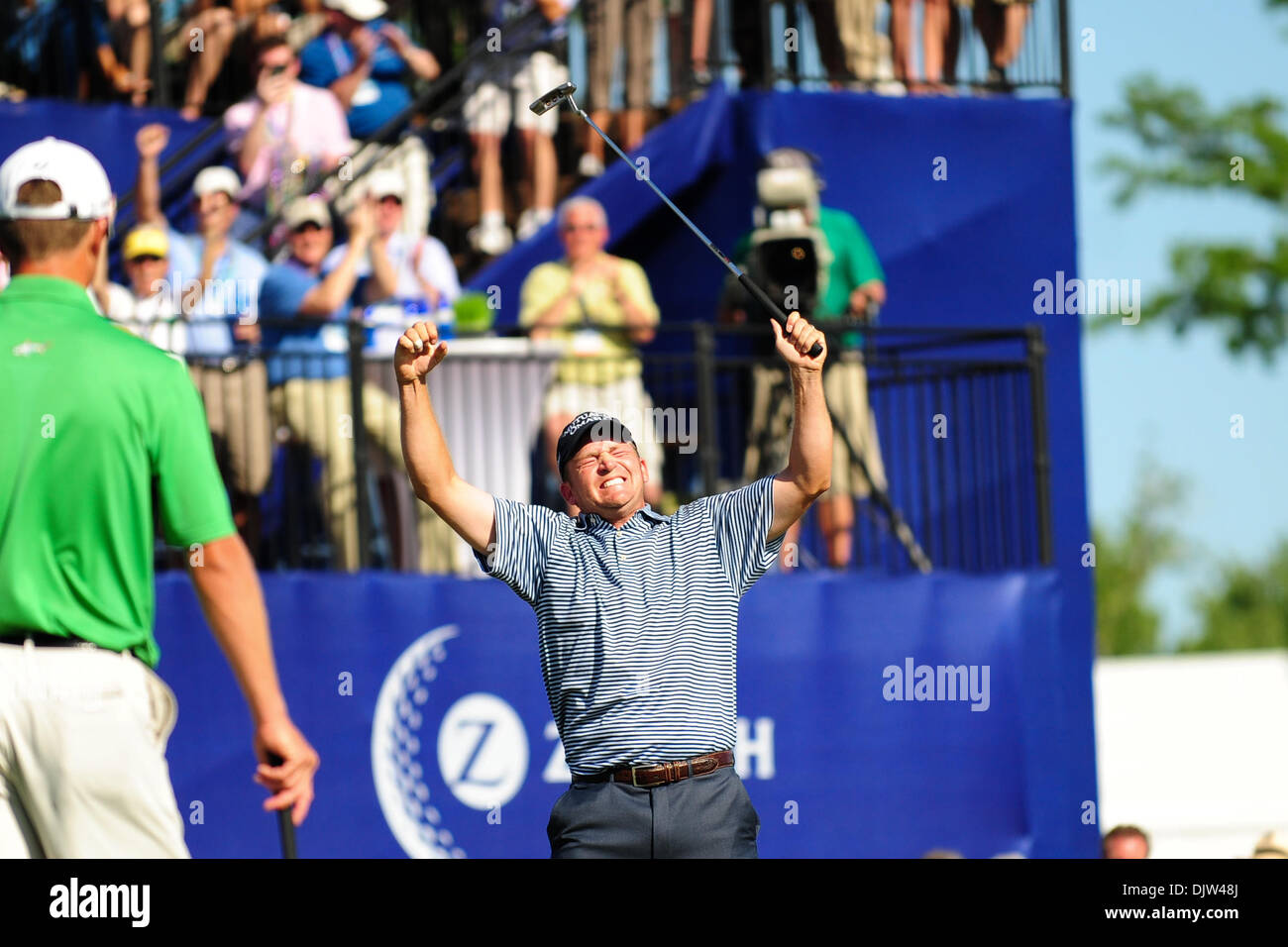 Jason Bohn reacts after winning the Zurich Classic of New Orleans. The ...