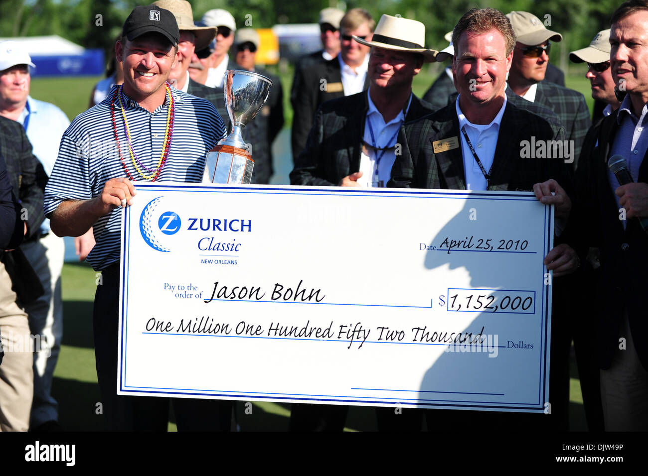 Jason Bohn with the winners check following the final round of the ...