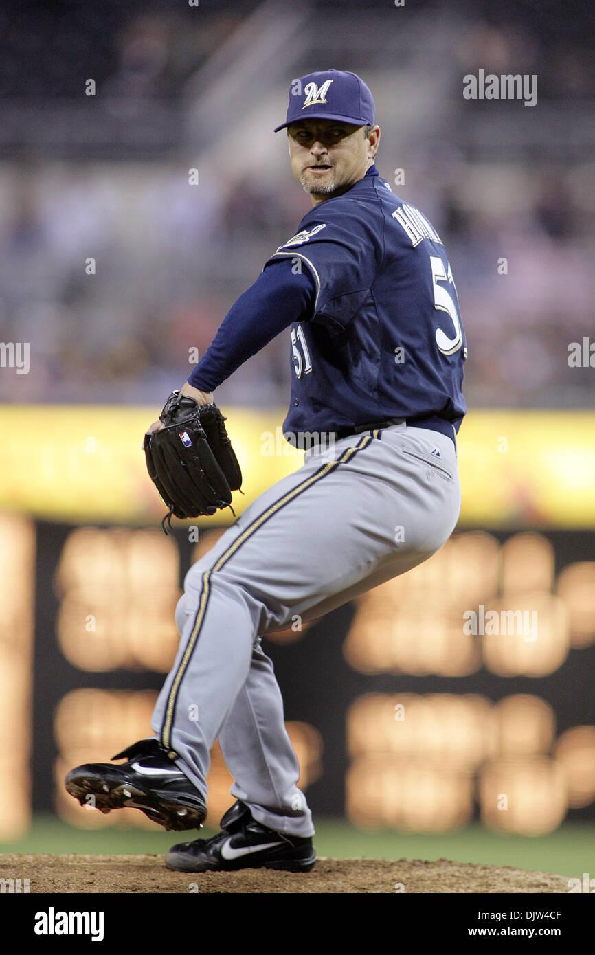 Milwaukee Brewers closer Trevor Hoffman took the mound against his ...