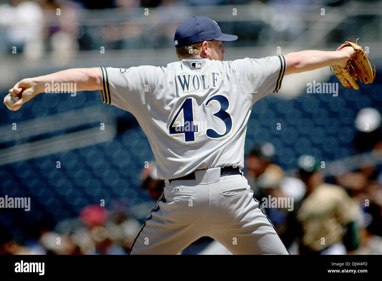Milwaukee Brewers starting pitcher Randy Wolf took the mound against ...