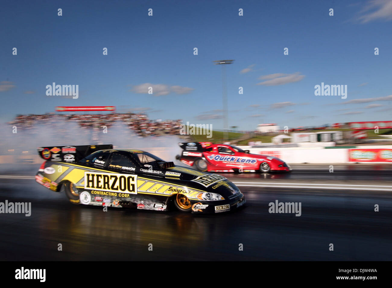 Tony Pedregon races during the first day of competition at the NHRA O ...