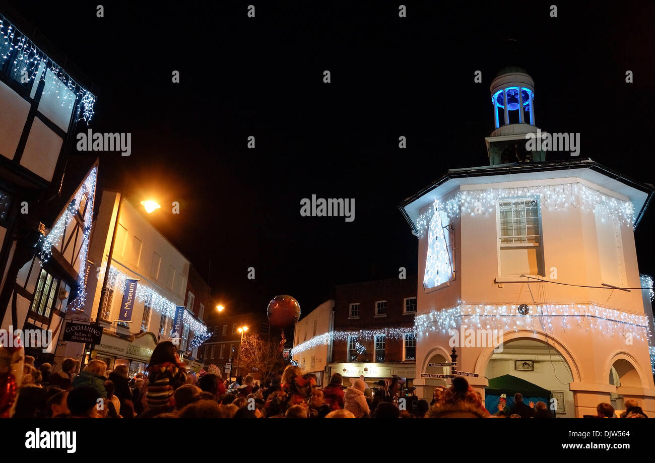 Godalming, Surrey, UK. 30th November 2013. Crowds gather for the annual ...