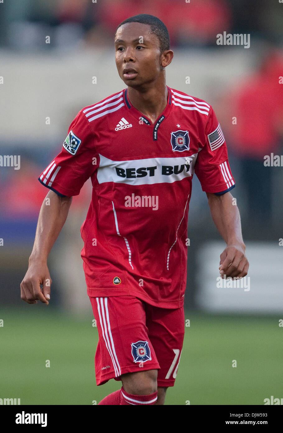 Chicago Fire Midfielder Mike Banner (#18) in game action between Legia ...