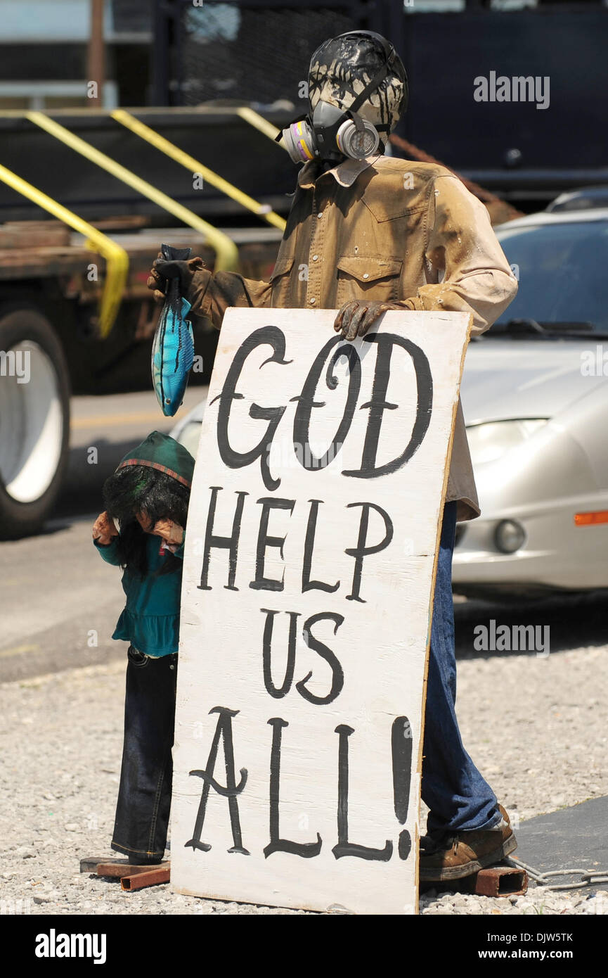 Residents of Grand Isle have placed signs of protest along the roads ...