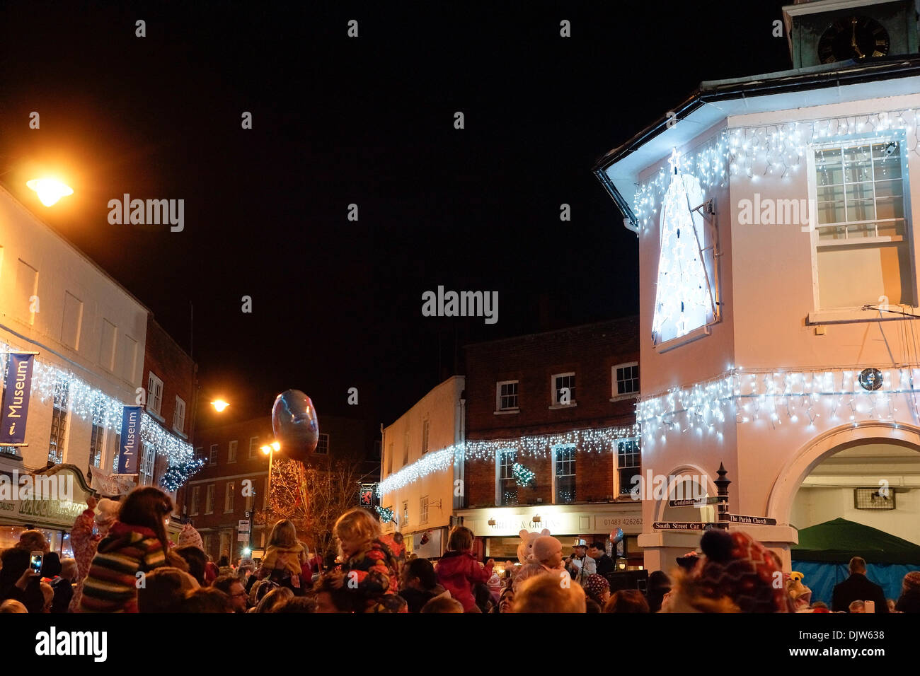 Godalming, Surrey, UK. 30th November 2013. Crowds gather for the annual ...