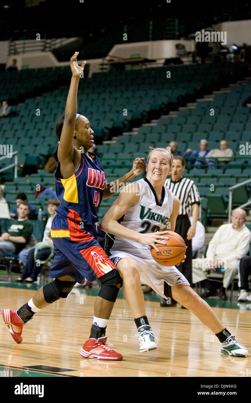 10 March 2010: Cleveland State Vikings Kailey Klein (23) goes to the ...