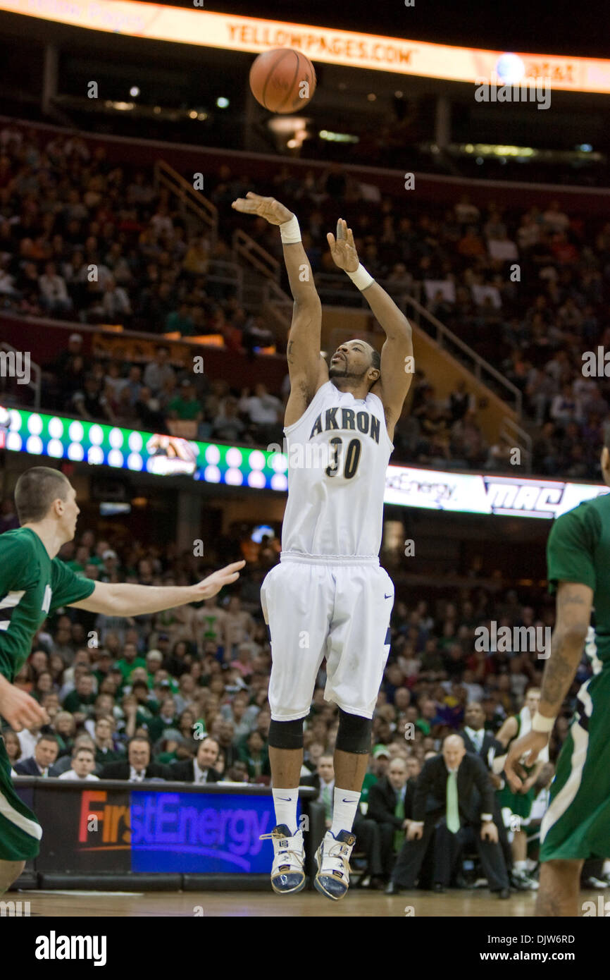 13 March 2010: Akron Zips Chris McKnight (30) shoots during the NCAA ...