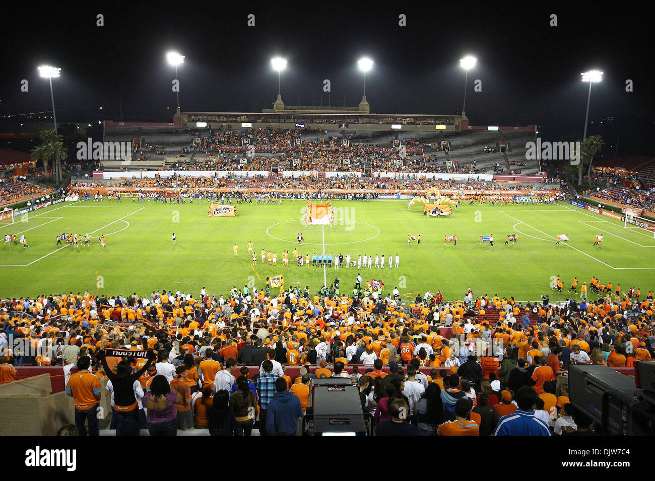 The Houston Dynamo enter the field for their 2010 Season Home Opener ...