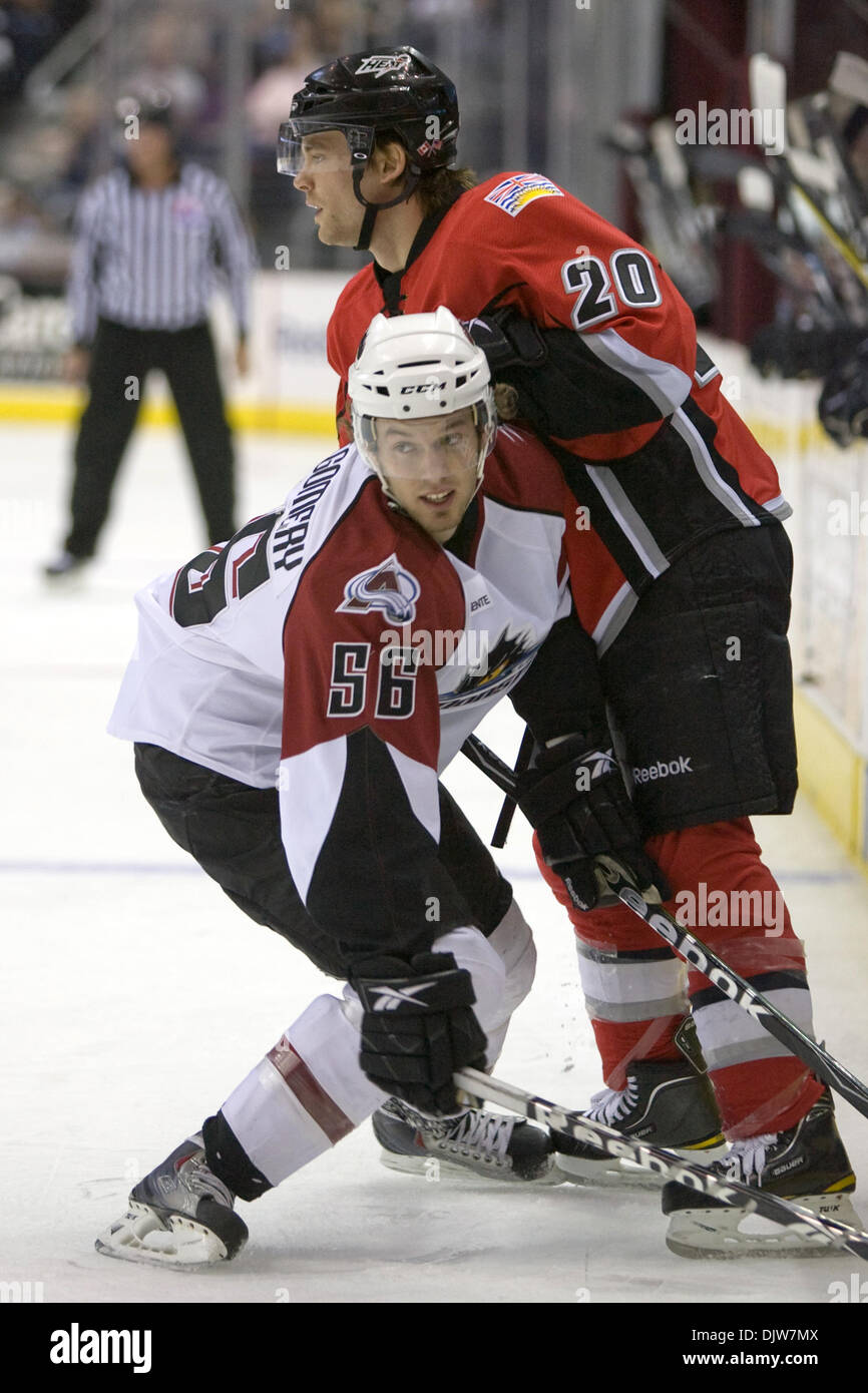 10 April 2010: Lake Erie Monsters defenseman Kevin Montgomery (56) and ...