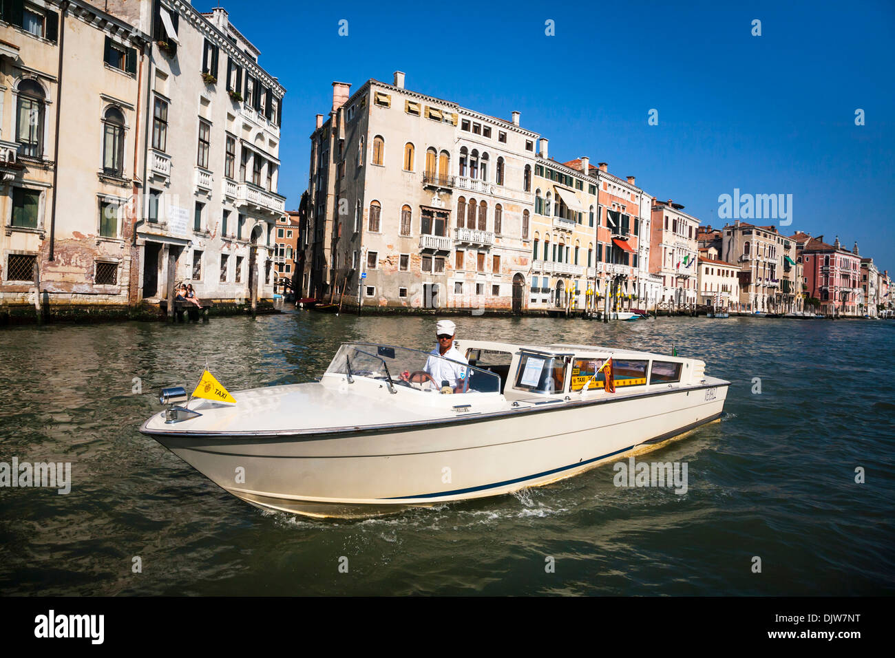 Water Taxi on the Grand Canal, Venice, Veneto, Italy Stock Photo - Alamy