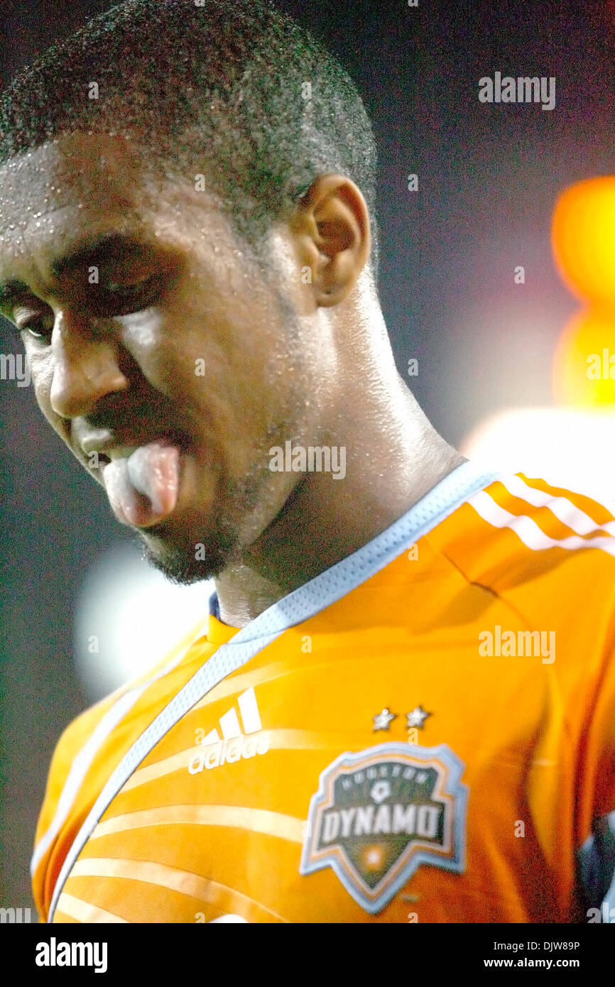 Close-up of Corey Ashe (#26) Midfielder for the Houston Dynamo with his ...