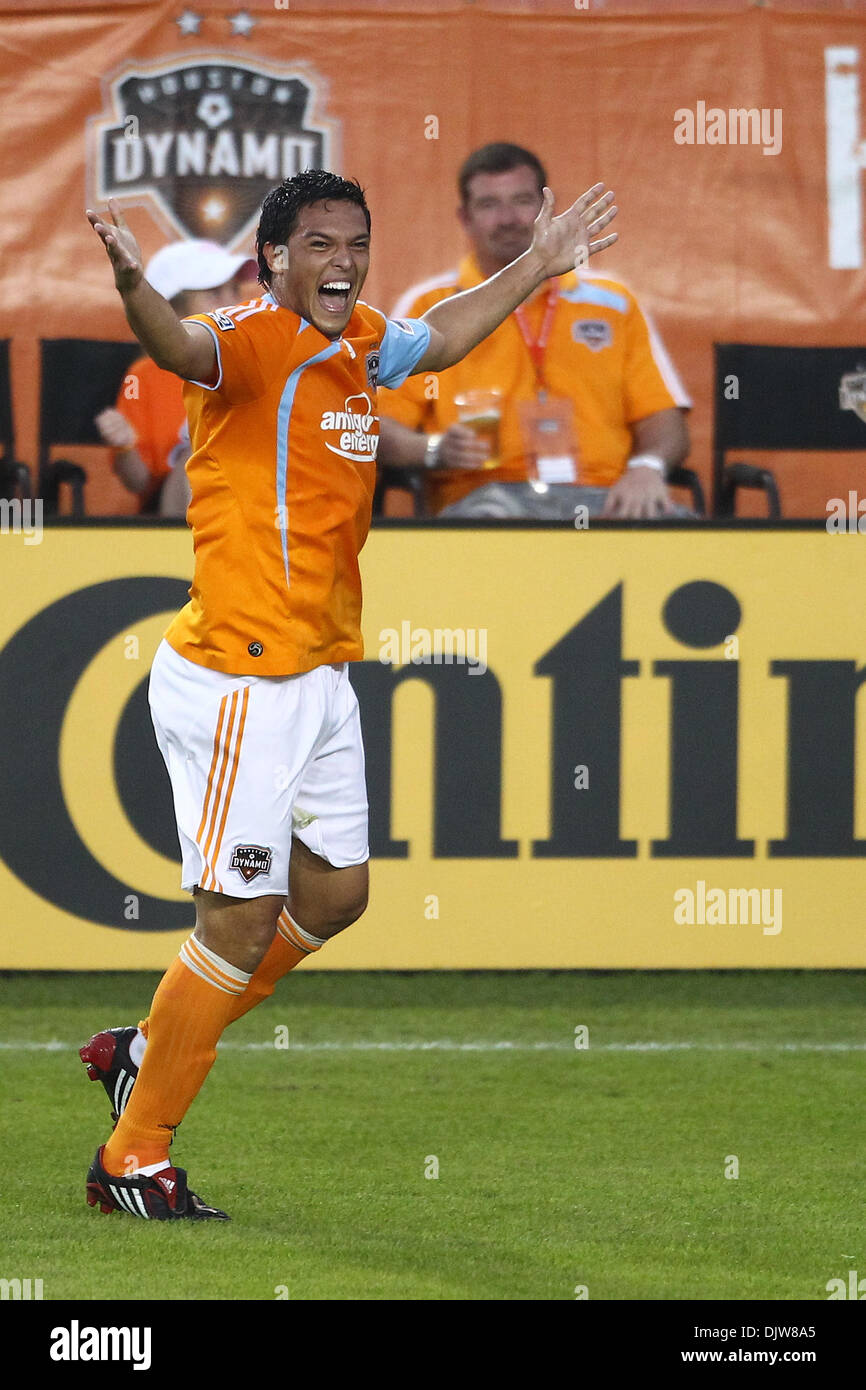 Luis Landin (#7) Forward for the Houston Dynamo celebrates after ...