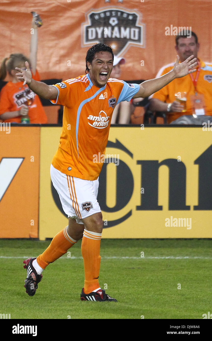 Luis Landin (#7) Forward for the Houston Dynamo celebrates after ...