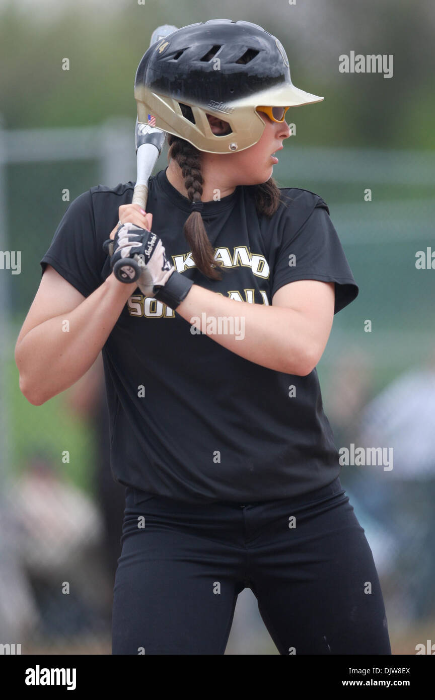 Oakland catcher Angela Righetti (14) during game action in the second ...