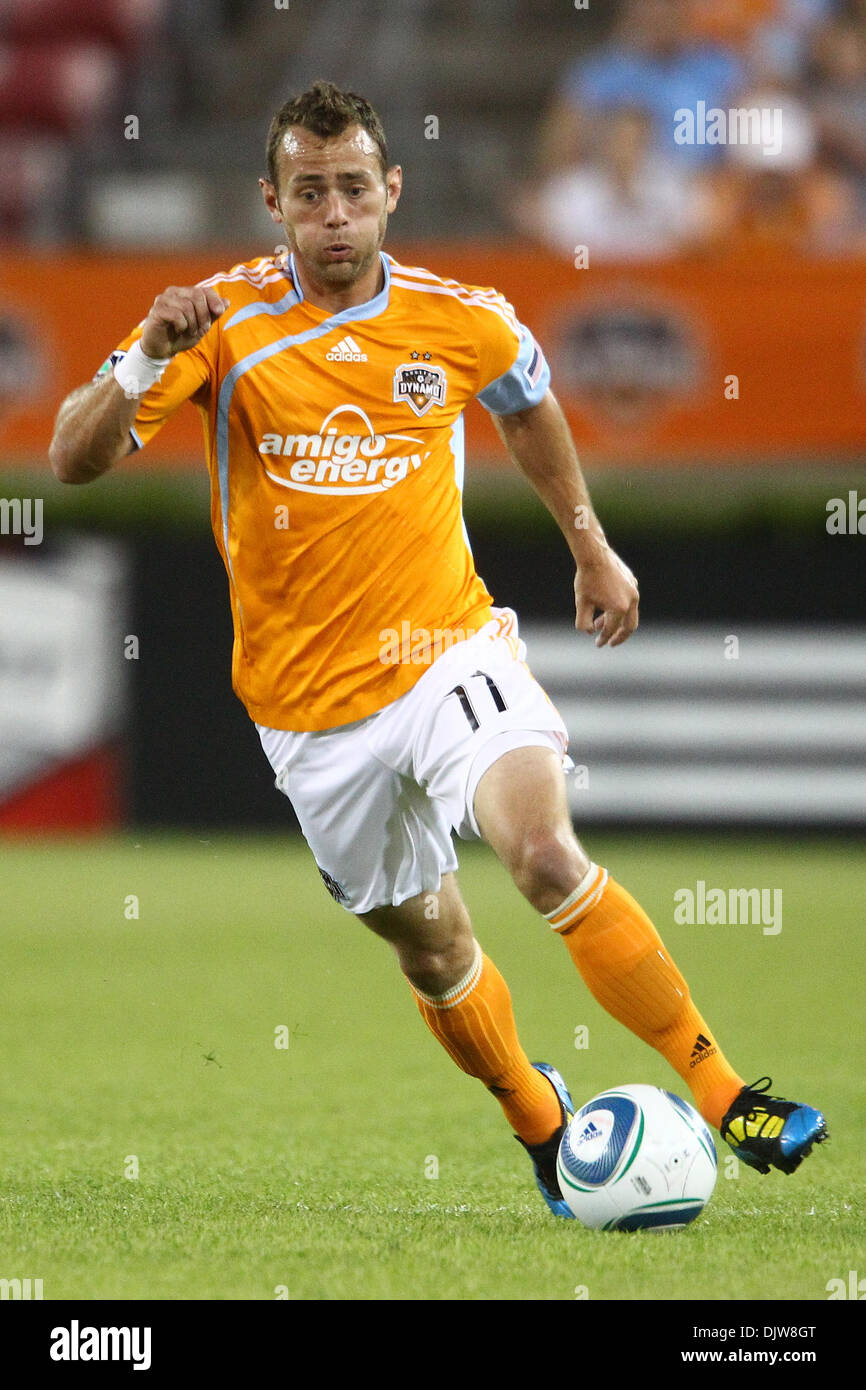 Brad Davis (#11) Midfielder for Houston Dynamo controls the ball at ...