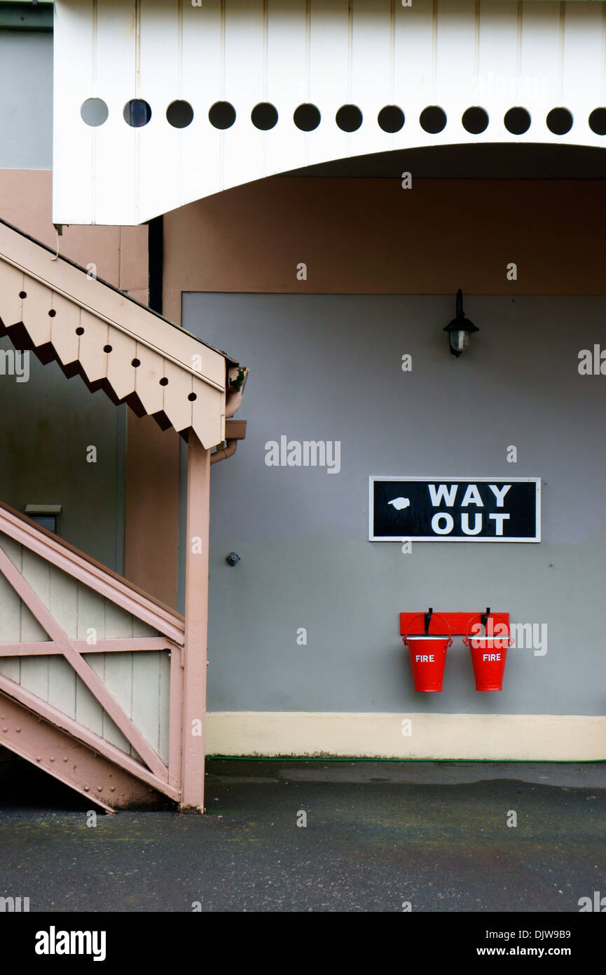 Exit Sign from Platform 2 of Churston Railway Station, Devon, England ...