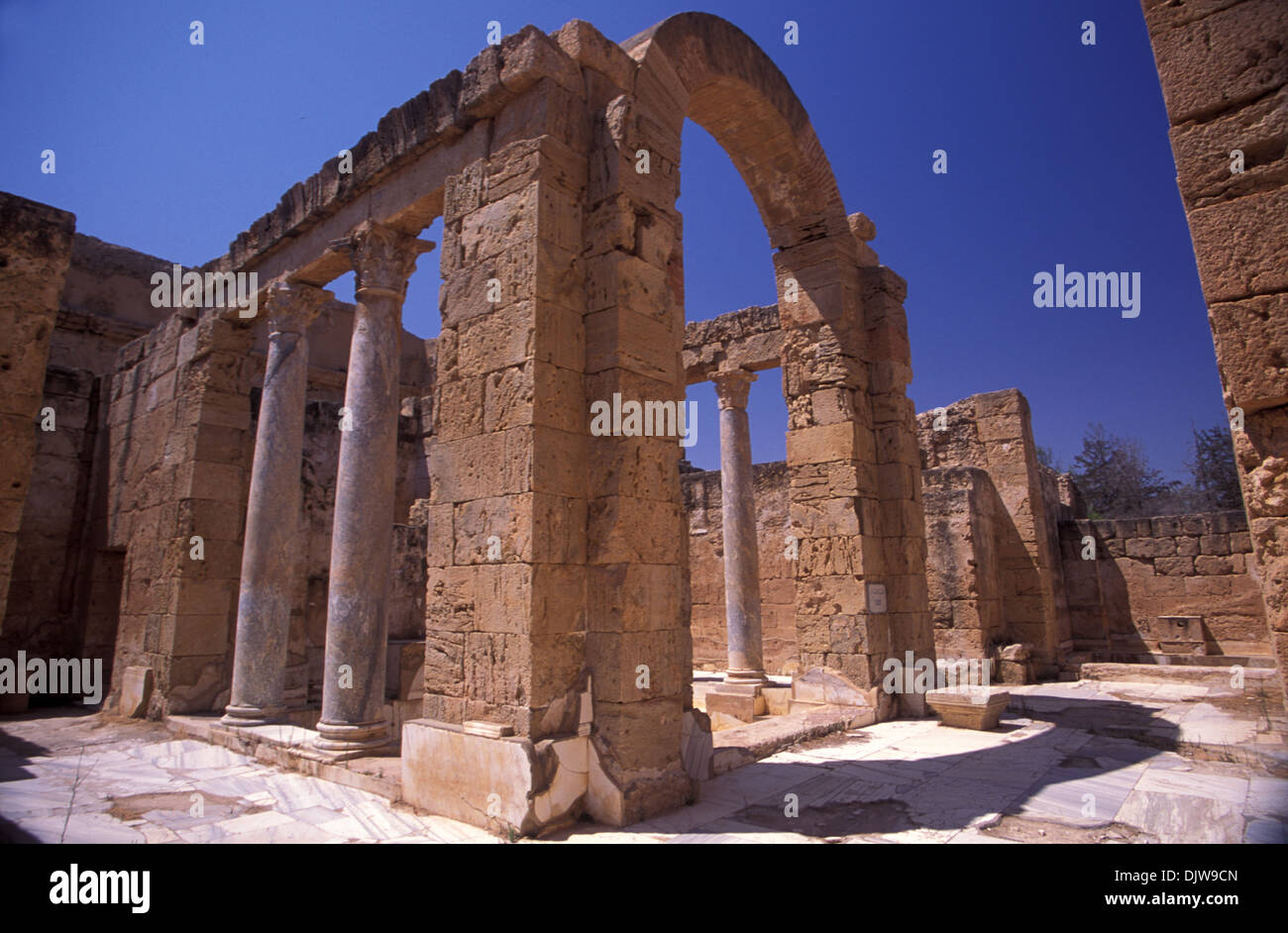 Hadrianic Baths in the roman ruins of Leptis Magna, Libya Stock Photo - Alamy