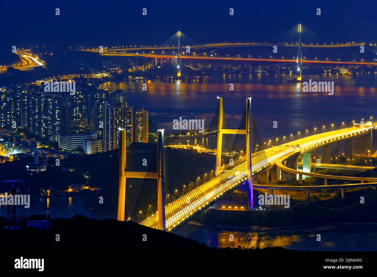 tsing ma bridge at night, Hong Kong Landmark Stock Photo - Alamy