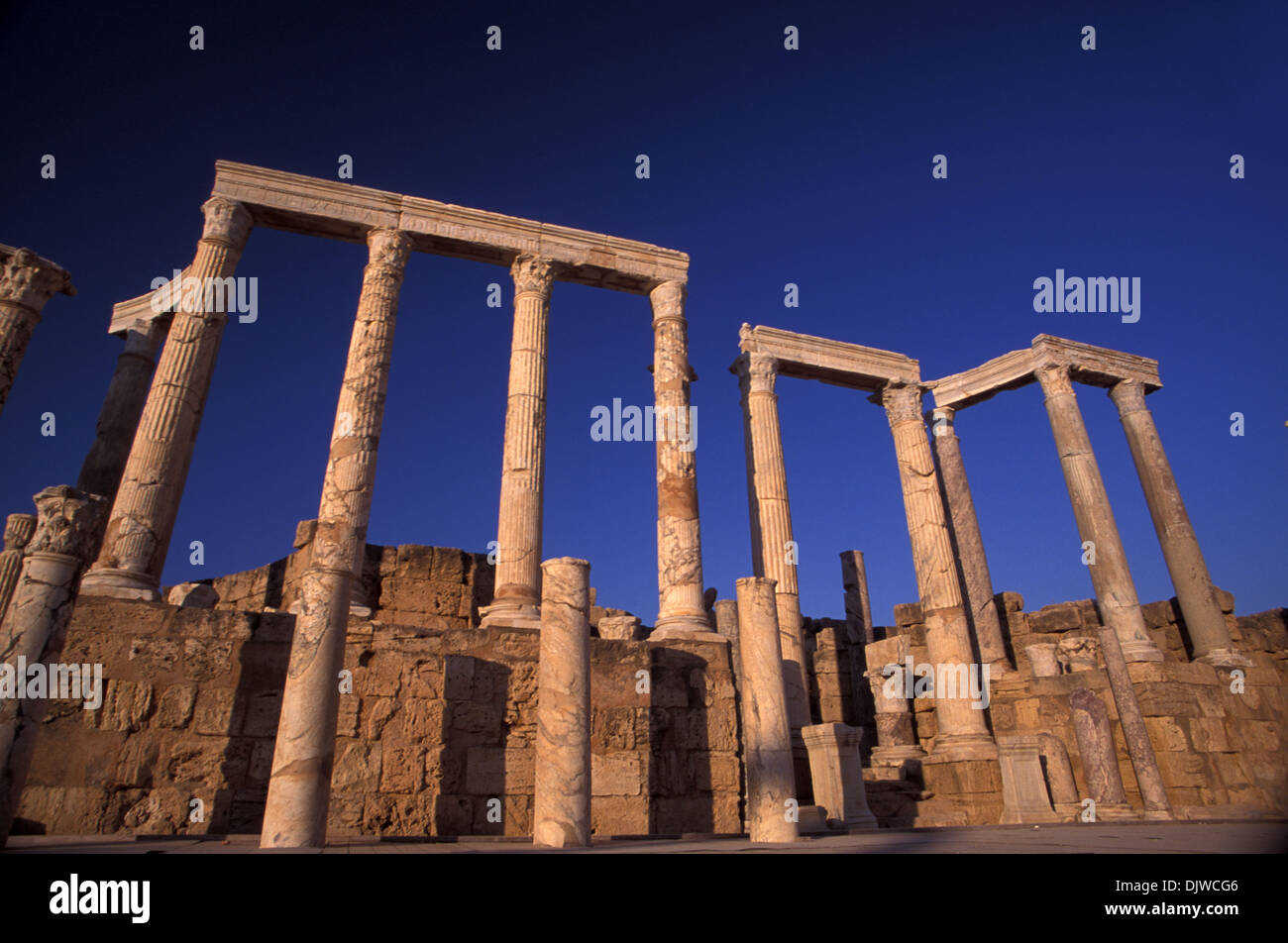 Theater, Leptis Magna, at sunset. Libya Stock Photo - Alamy