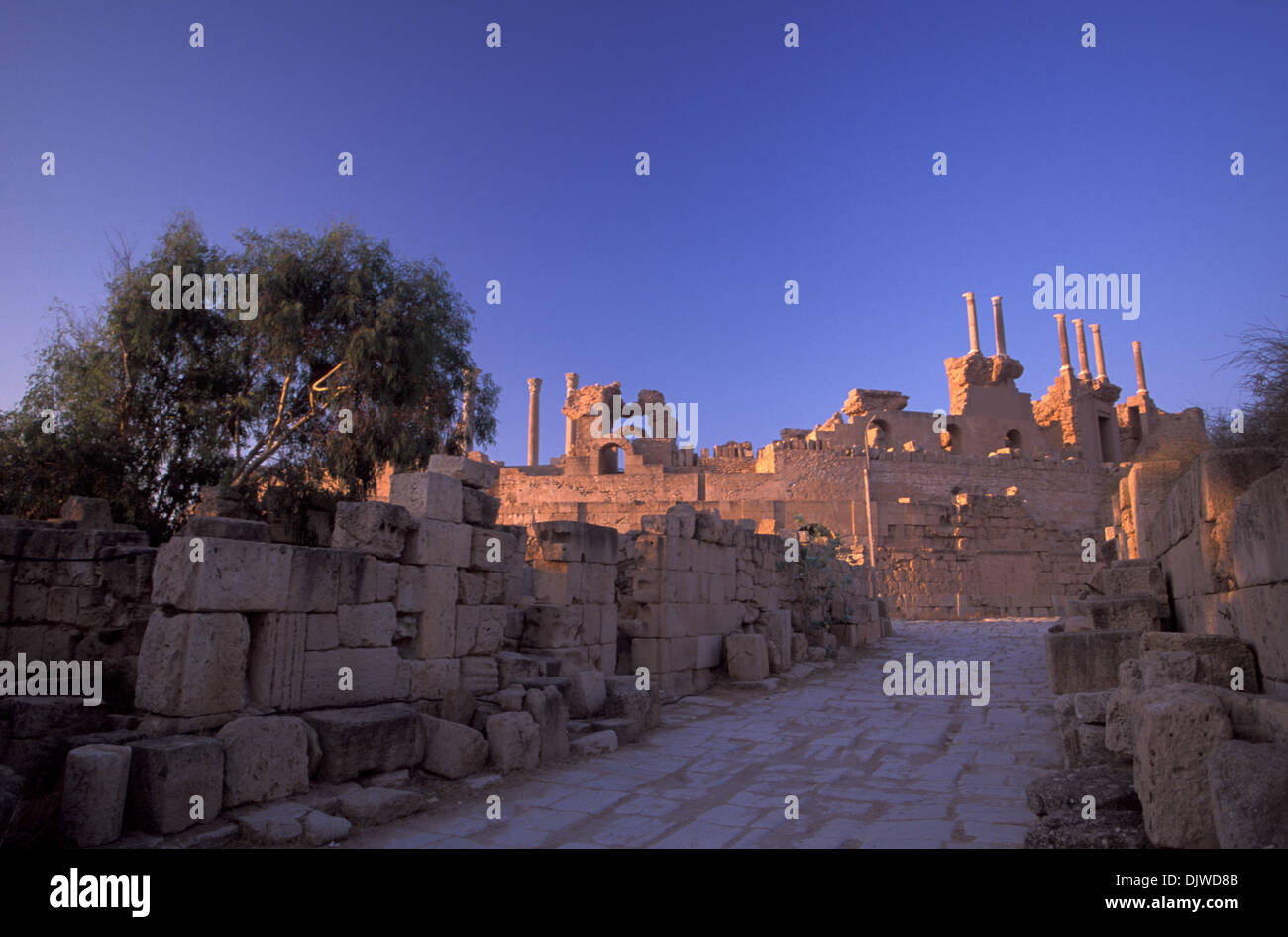 Theater, Leptis Magna, at sunset. Libya Stock Photo - Alamy