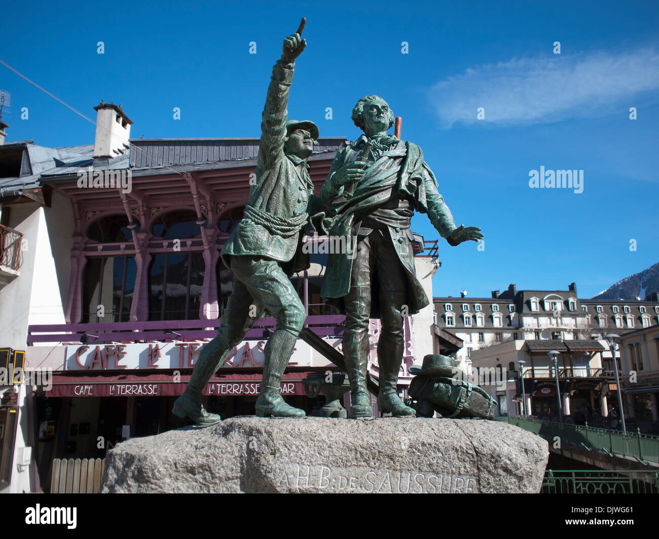 Monument in Chamonix of Horace-Benedict de Saussure Jacques Balmat ...