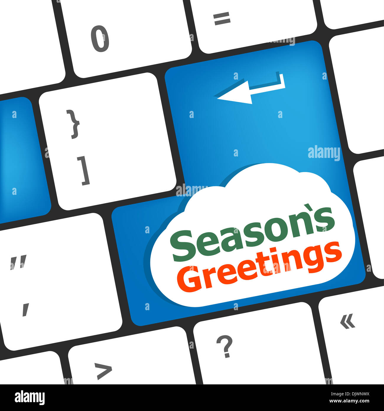 Computer keyboard with greetings keys - holiday concept Stock Photo - Alamy