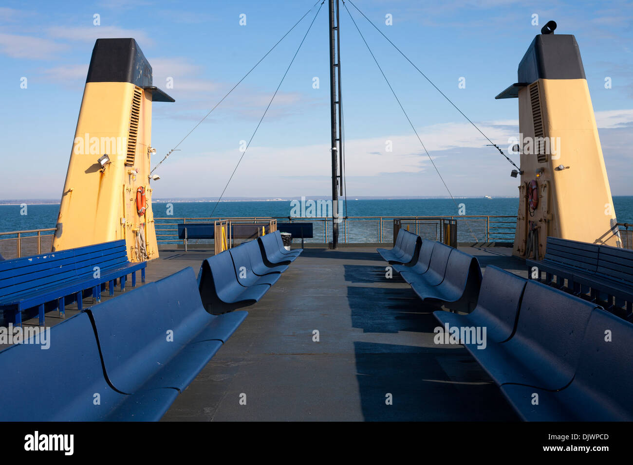 The top deck and the smoke stacks of the Cross Sound ferry from Orient ...