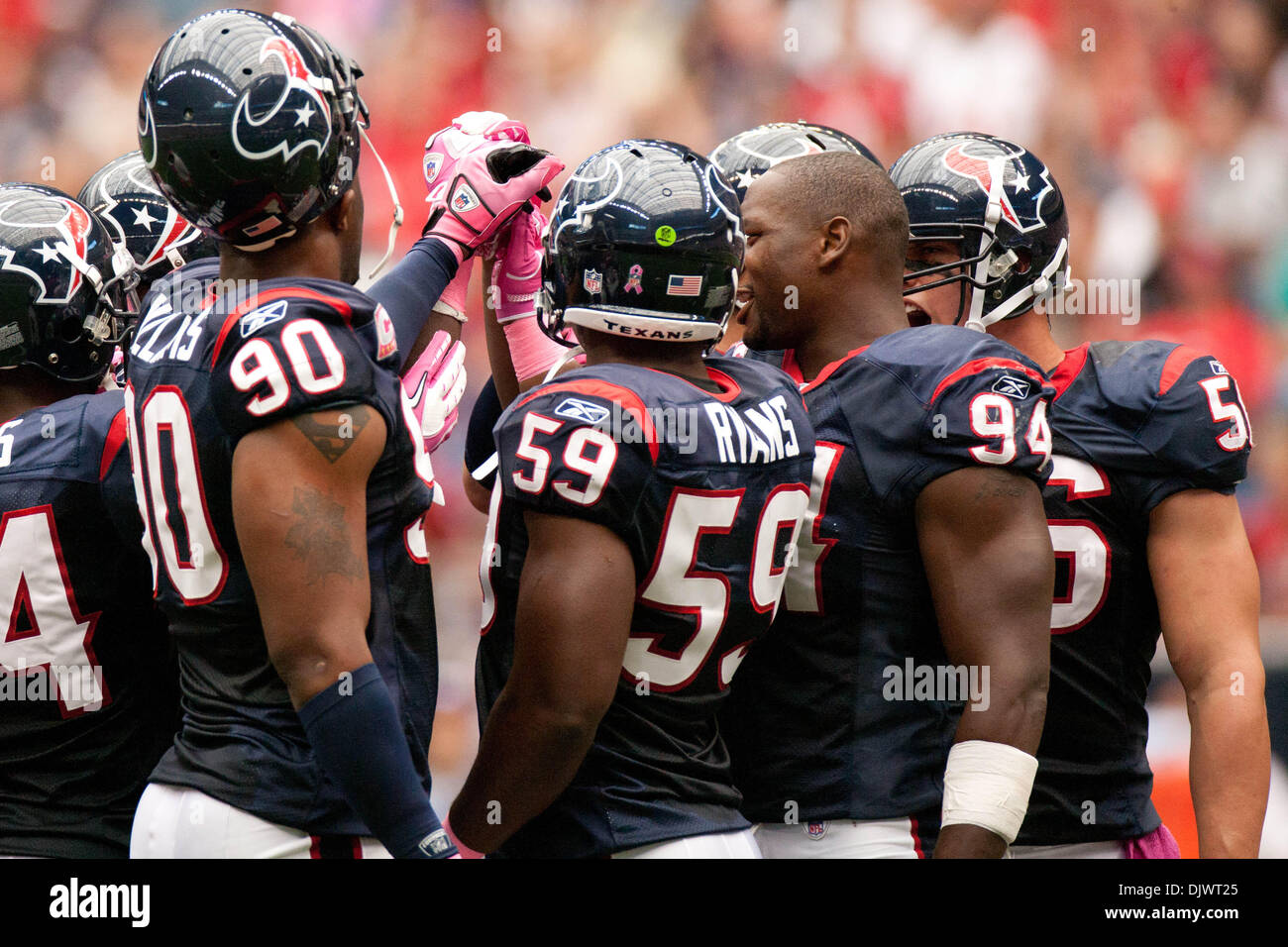 Oct. 10, 2010 - Houston, Texas, U.S - Houston Texans defense on the ...