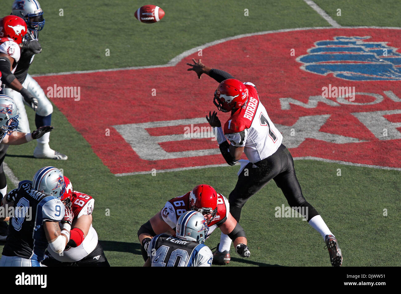 Oct. 11, 2010 - Montreal, Quebec, Canada - Calgary Stampeders' quarter ...