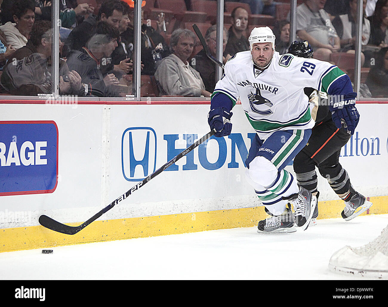 Oct 13, 2010 - Anaheim, California, U.S. - Vancouver Canucks defenseman ...