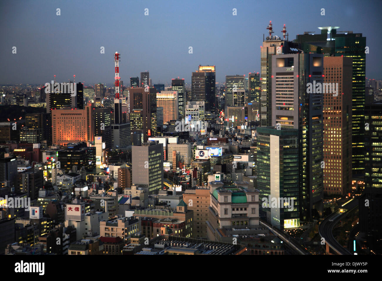Japan, Tokyo, skyline at night, general aerial view Stock Photo - Alamy