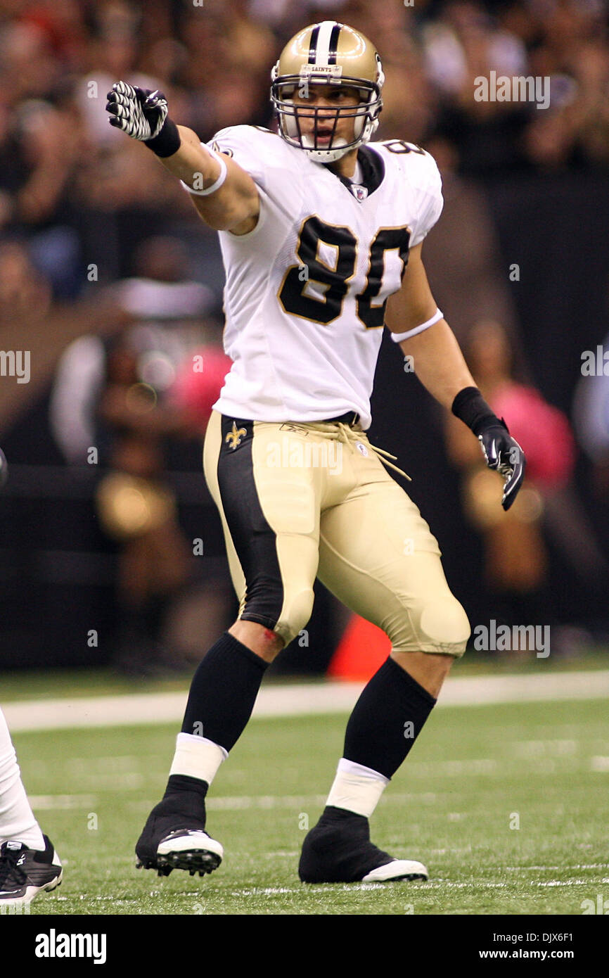 Oct 24, 2010: New Orleans Saints tight end Jimmy Graham (80) Signals a ...