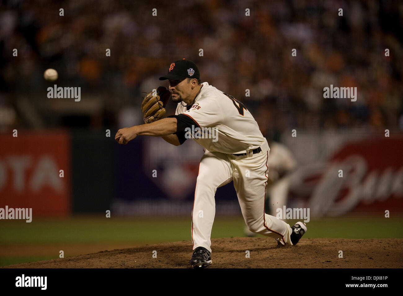 Oct. 27, 2010 - San Francisco, California, USA - San Francisco Giants relief pitcher Javier ...