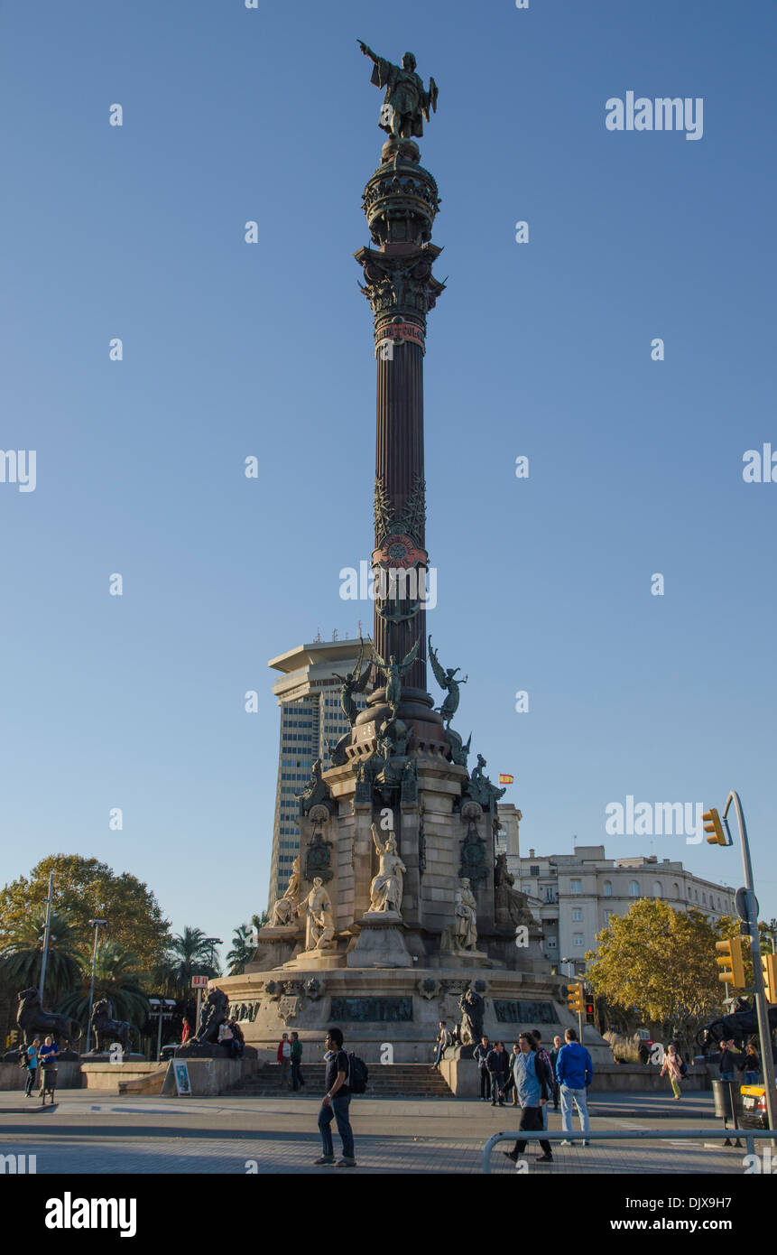 Columbus monument, Barcelona, Spain Stock Photo - Alamy