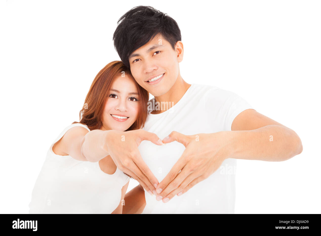 Couple making heart shape hands hi-res stock photography and images - Alamy