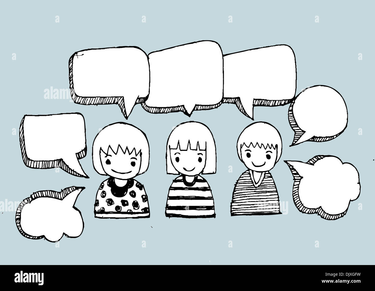 people idea thinking , dialog speech bubbles Stock Photo - Alamy