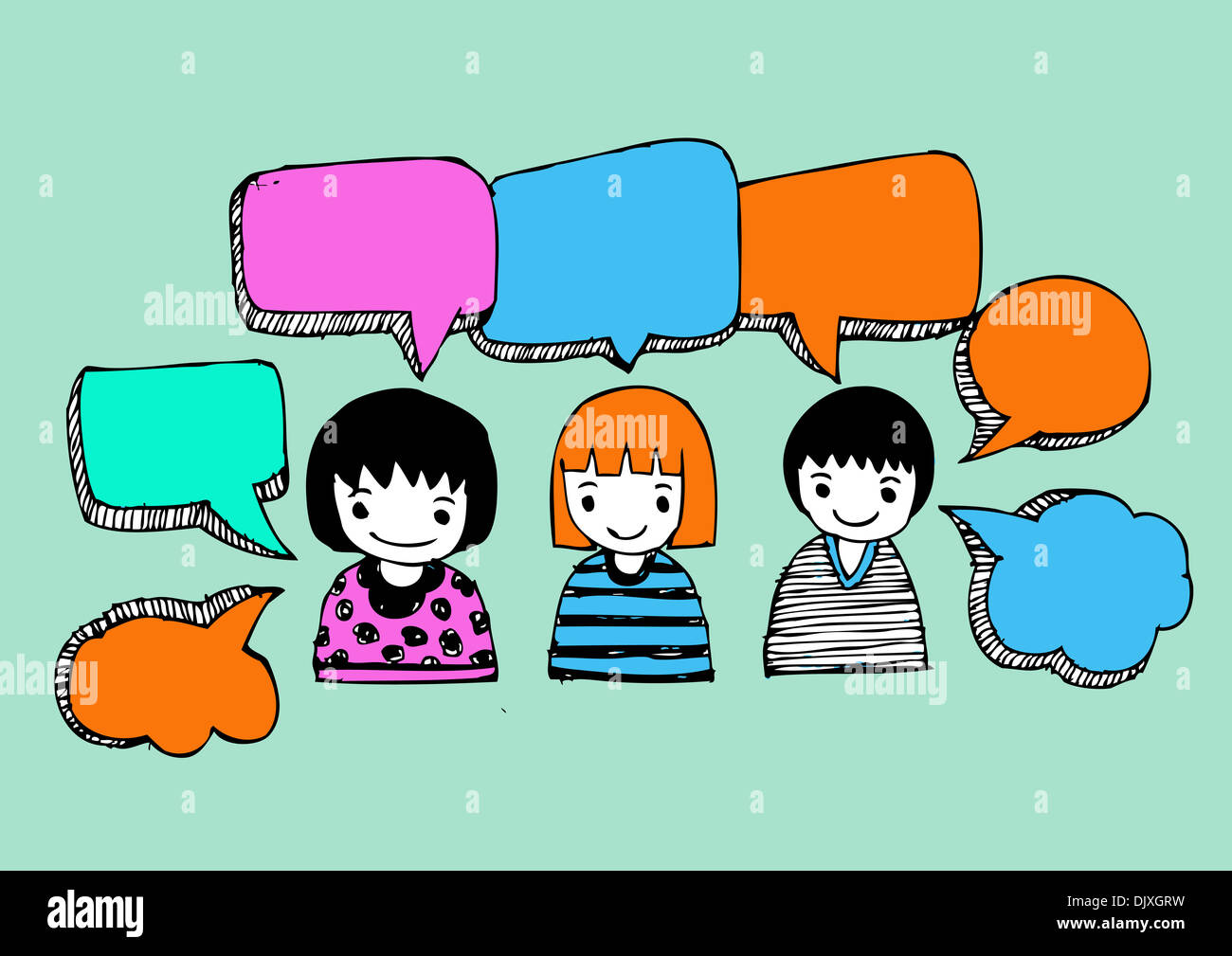 people idea thinking , dialog speech bubbles Stock Photo - Alamy